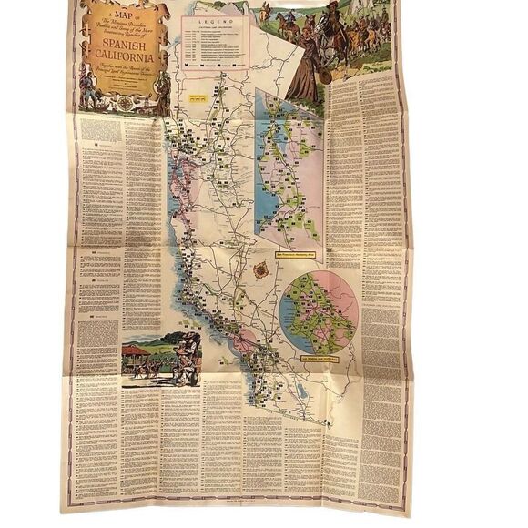 No Brand | Accents | Vintage 956 Map Of Spanishcalifornia | Poshmark